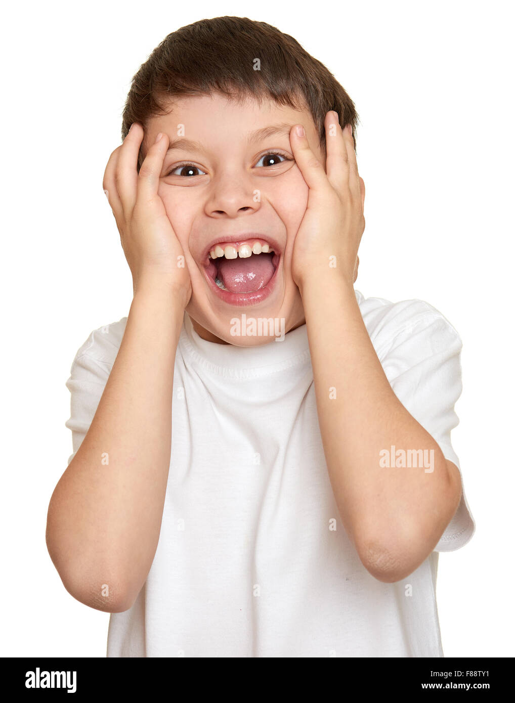 boy make faces, teenager fun portrait closeup Stock Photo - Alamy