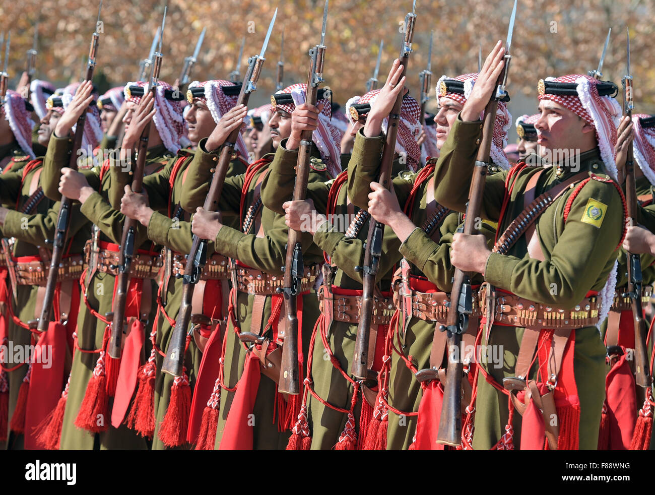 Amman, Jordan. 07th Dec, 2015. The honor guard of the Jordanian King ...