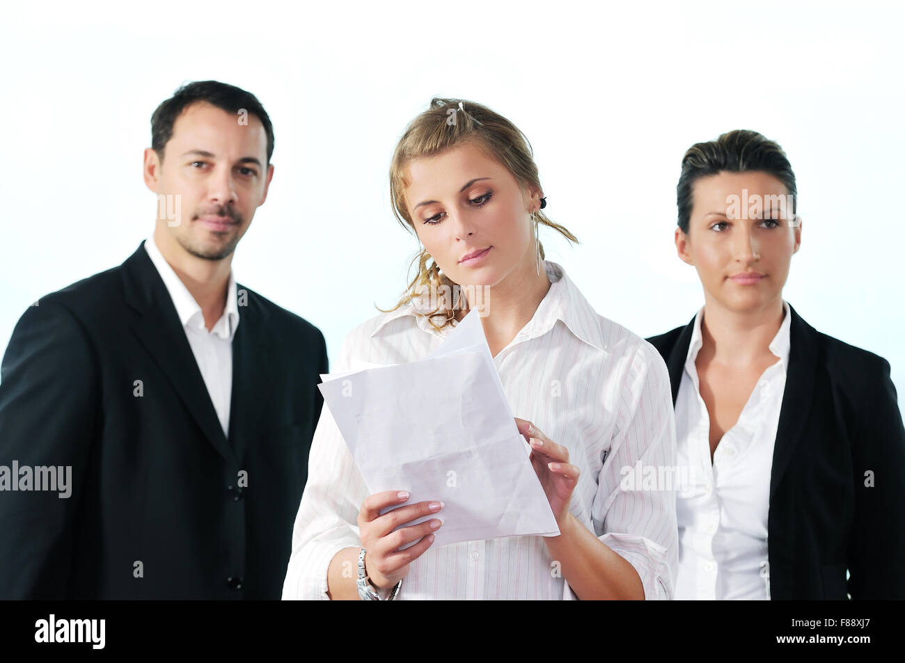 business people group together standing indoor and representing team ...