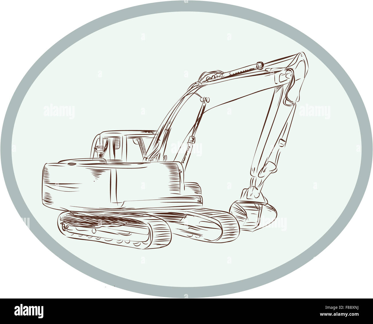 Digger drawing sketch hi-res stock photography and images - Alamy