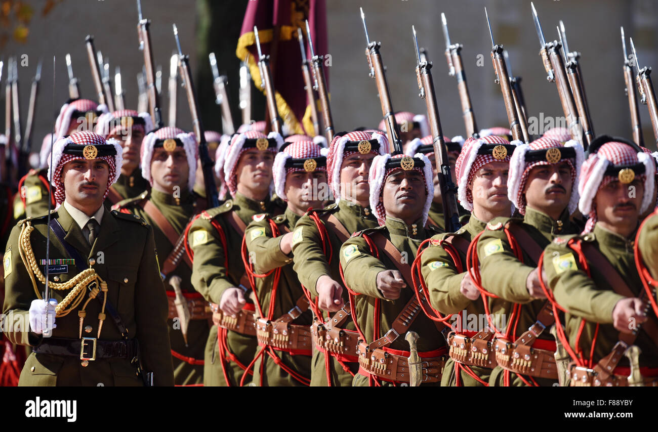 Amman, Jordan. 07th Dec, 2015. The honor guard of the Jordanian King ...