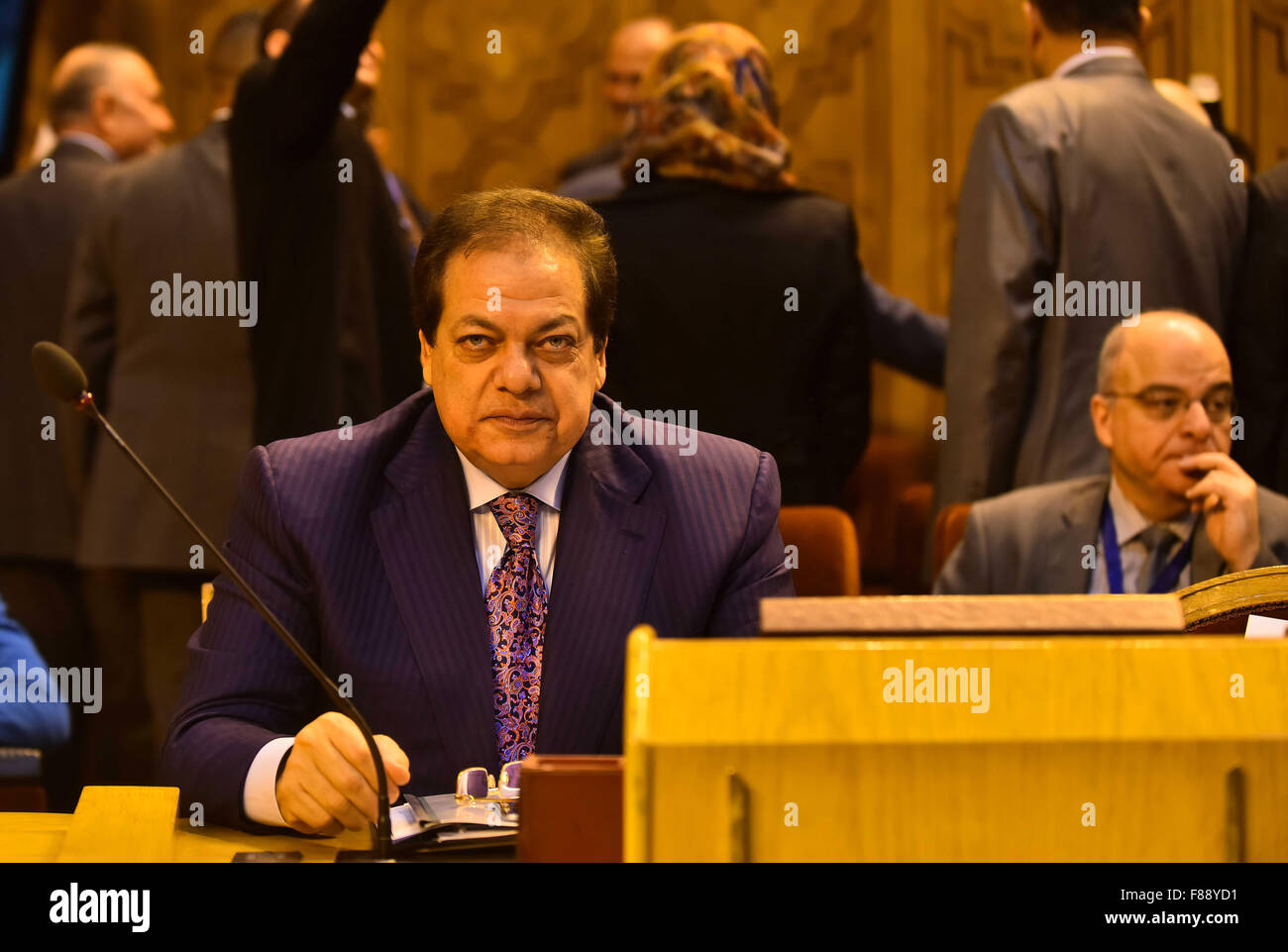 Cairo, Egypt. 7th Dec, 2015. Members of Arab thought foundation take ...