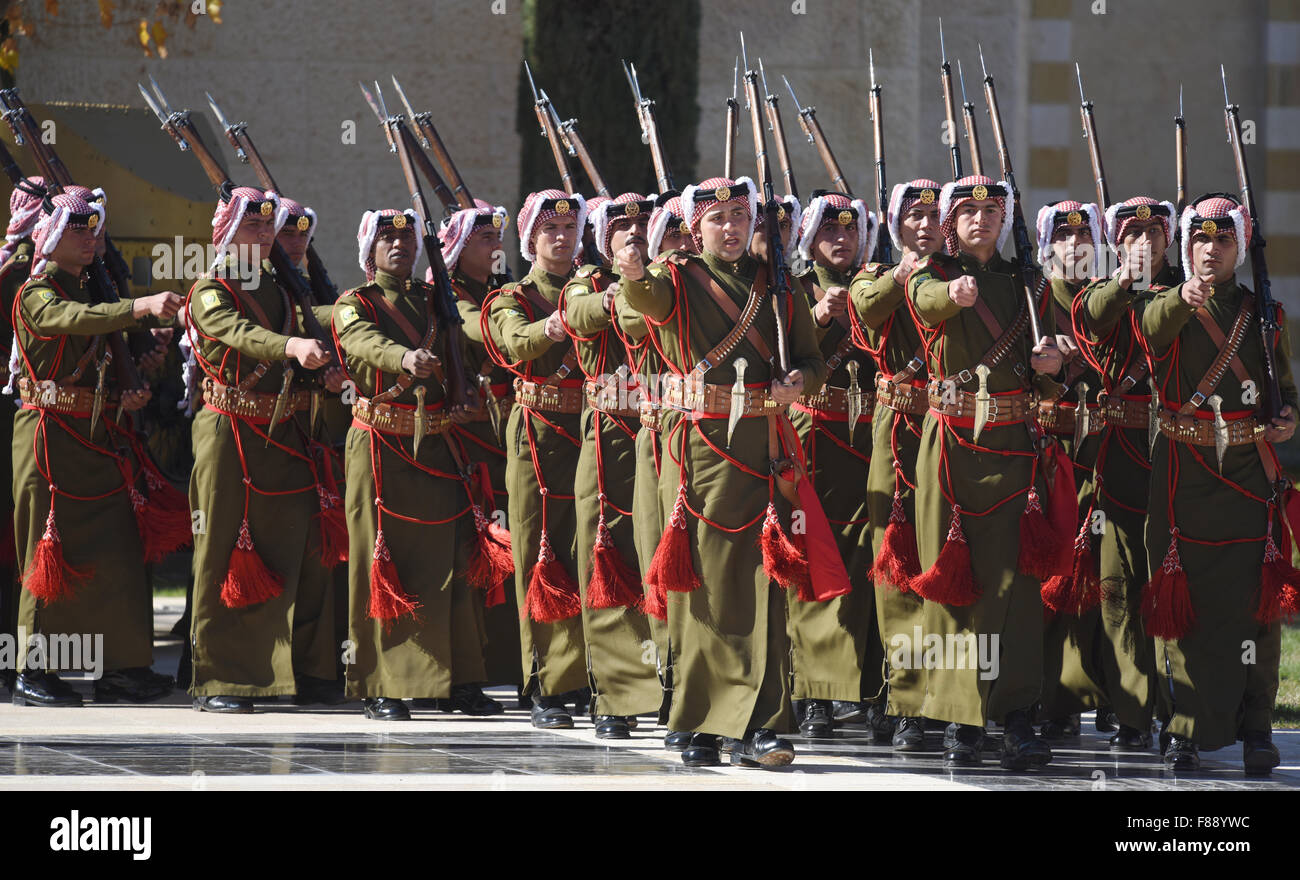 Amman, Jordan. 07th Dec, 2015. The honor guard of the Jordanian King ...