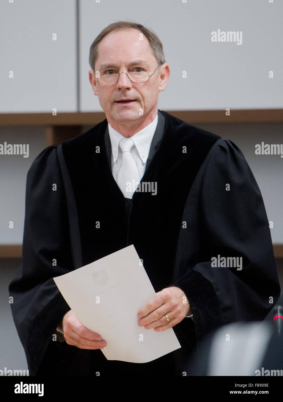 Celle, Germany. 07th Dec, 2015. The presiding judge Henning Meier ...