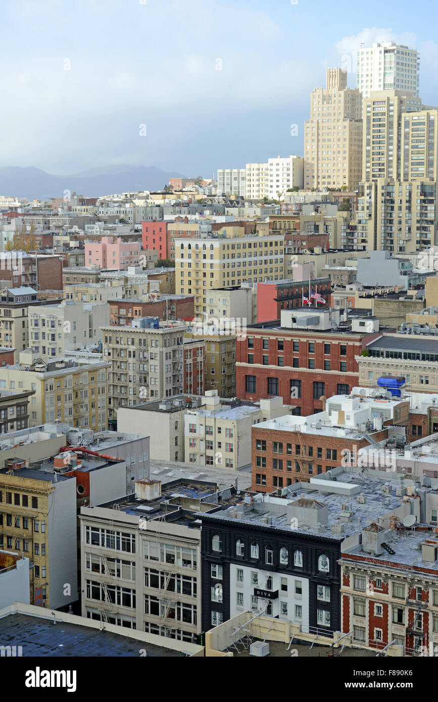 Tightly packed buildings in San Francisco, California Stock Photo - Alamy