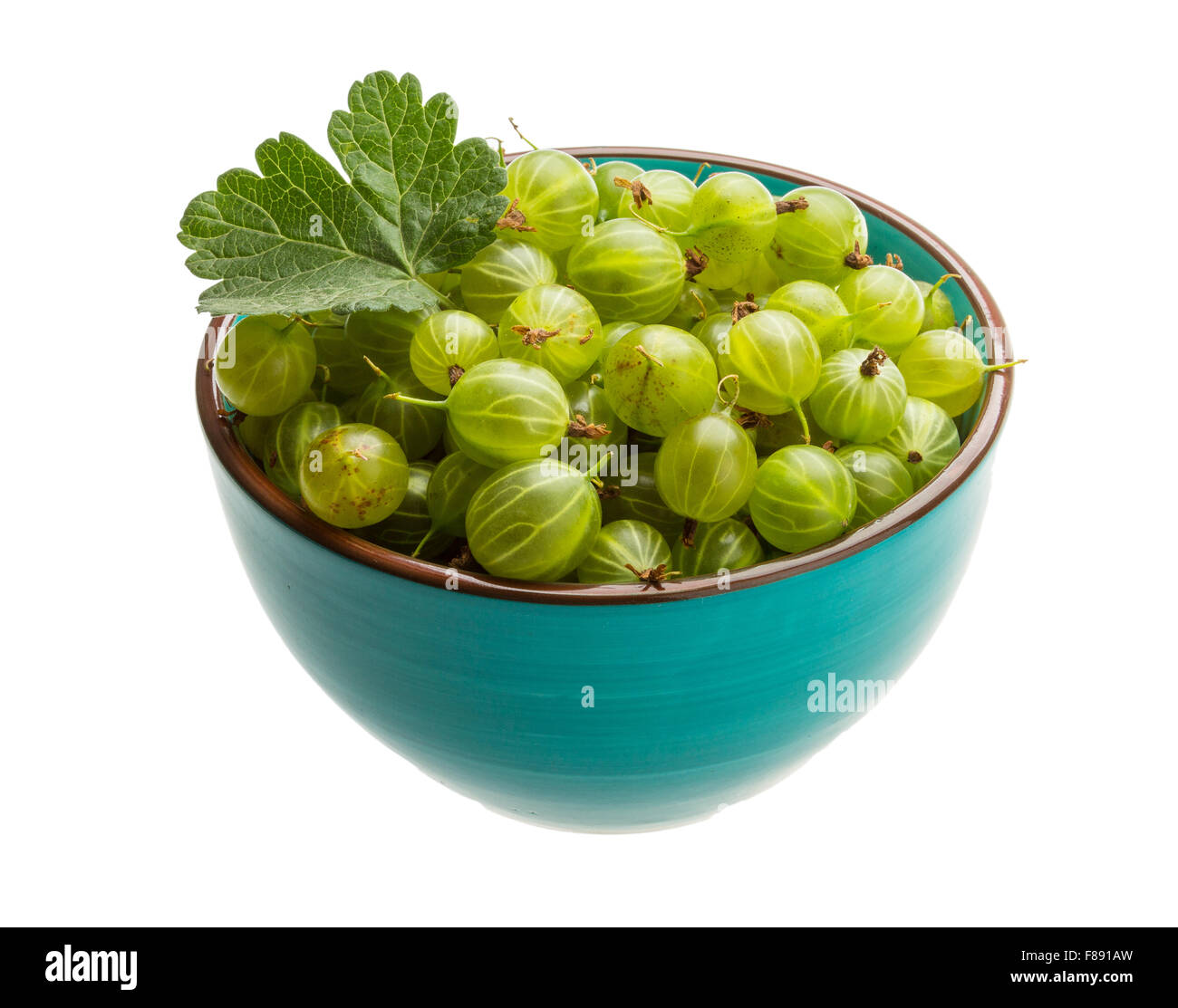 Gooseberry in the bowl isolated on white Stock Photo - Alamy