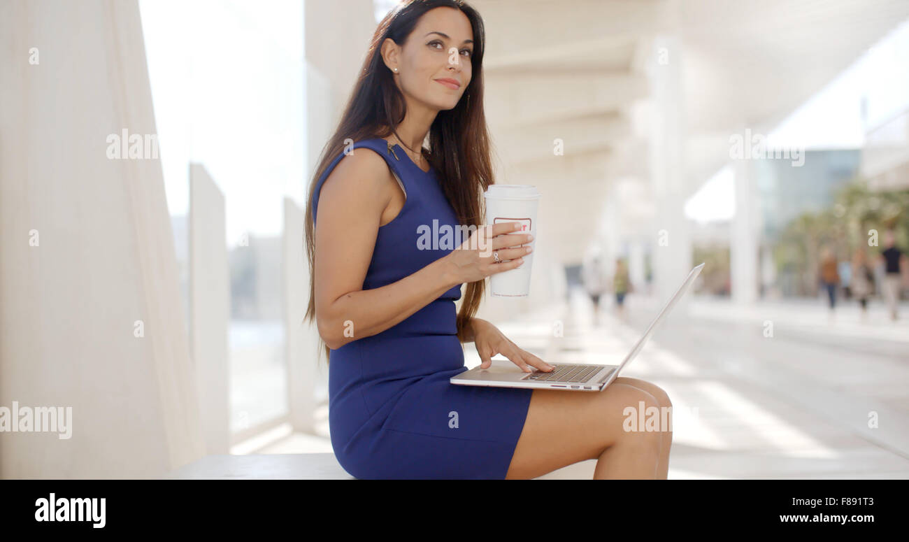 Successful businesswoman on an outdoor promenade Stock Photo - Alamy