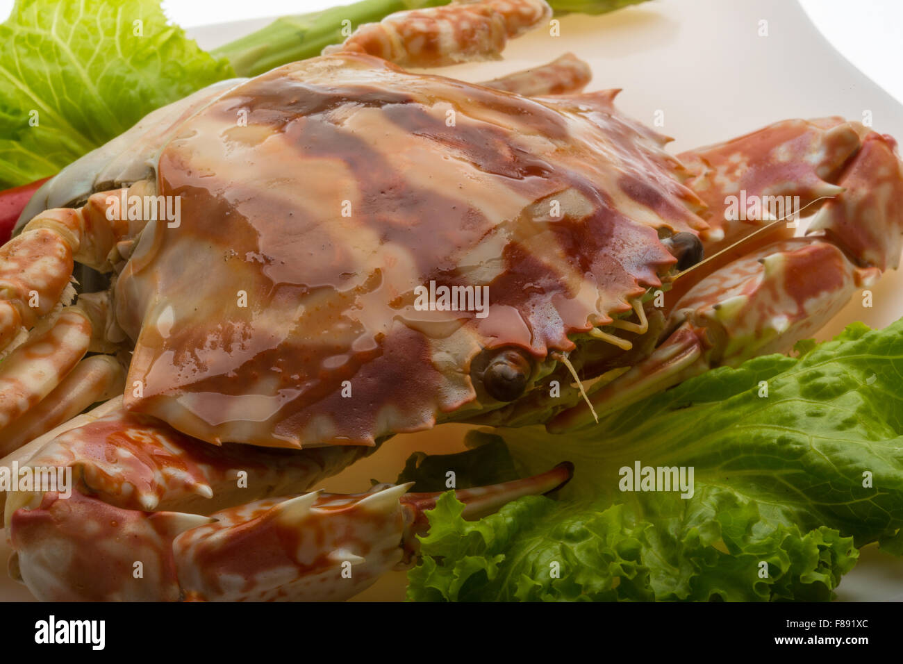 Red crab isolated on white Stock Photo - Alamy