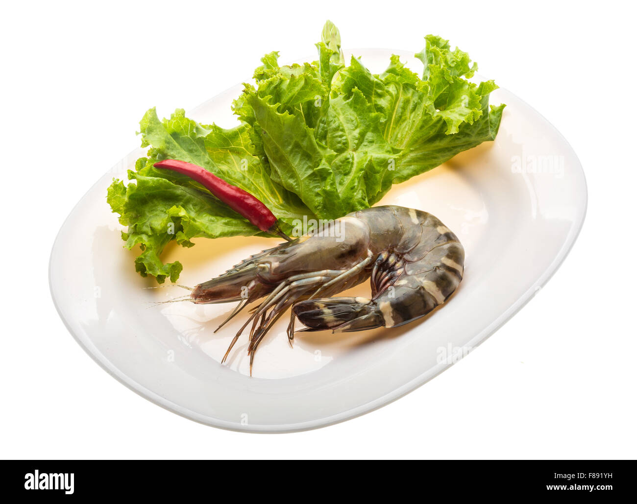Raw Tiger prawn ready for cooking Stock Photo - Alamy