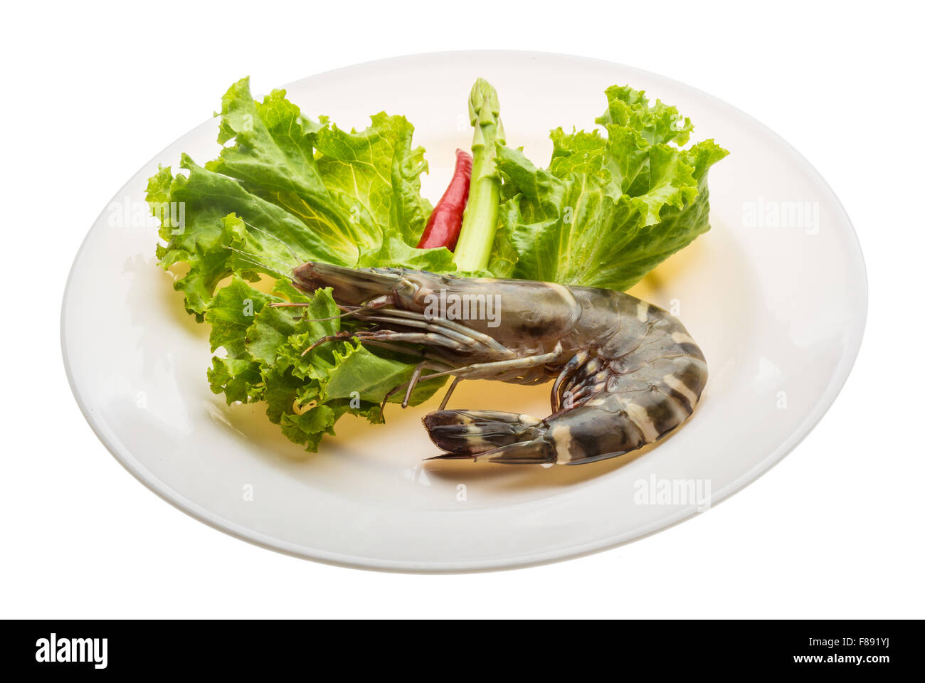 Raw Tiger prawn ready for cooking Stock Photo - Alamy