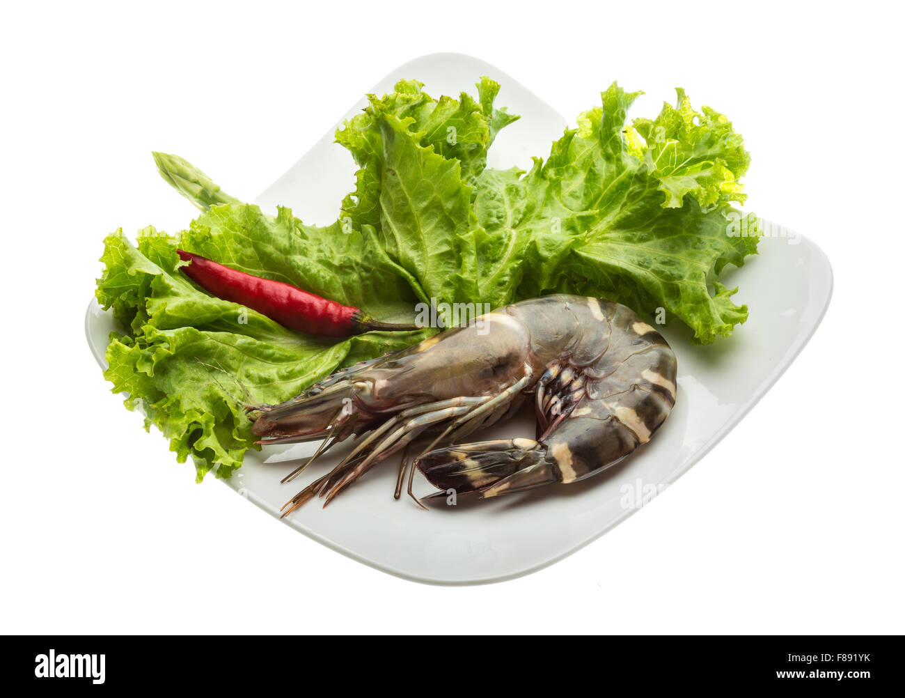 Raw Tiger prawn ready for cooking Stock Photo - Alamy