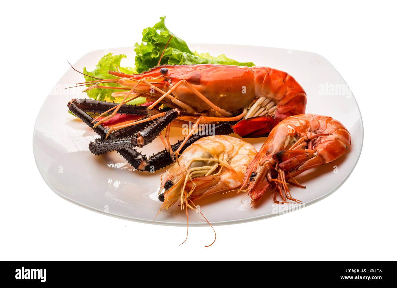 Giant Freshwater Prawn and king prawns isolated Stock Photo - Alamy