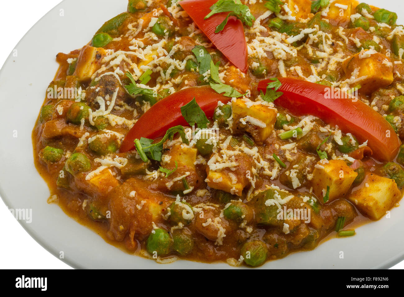 Mutter Paneer - Indian traditional food Stock Photo - Alamy