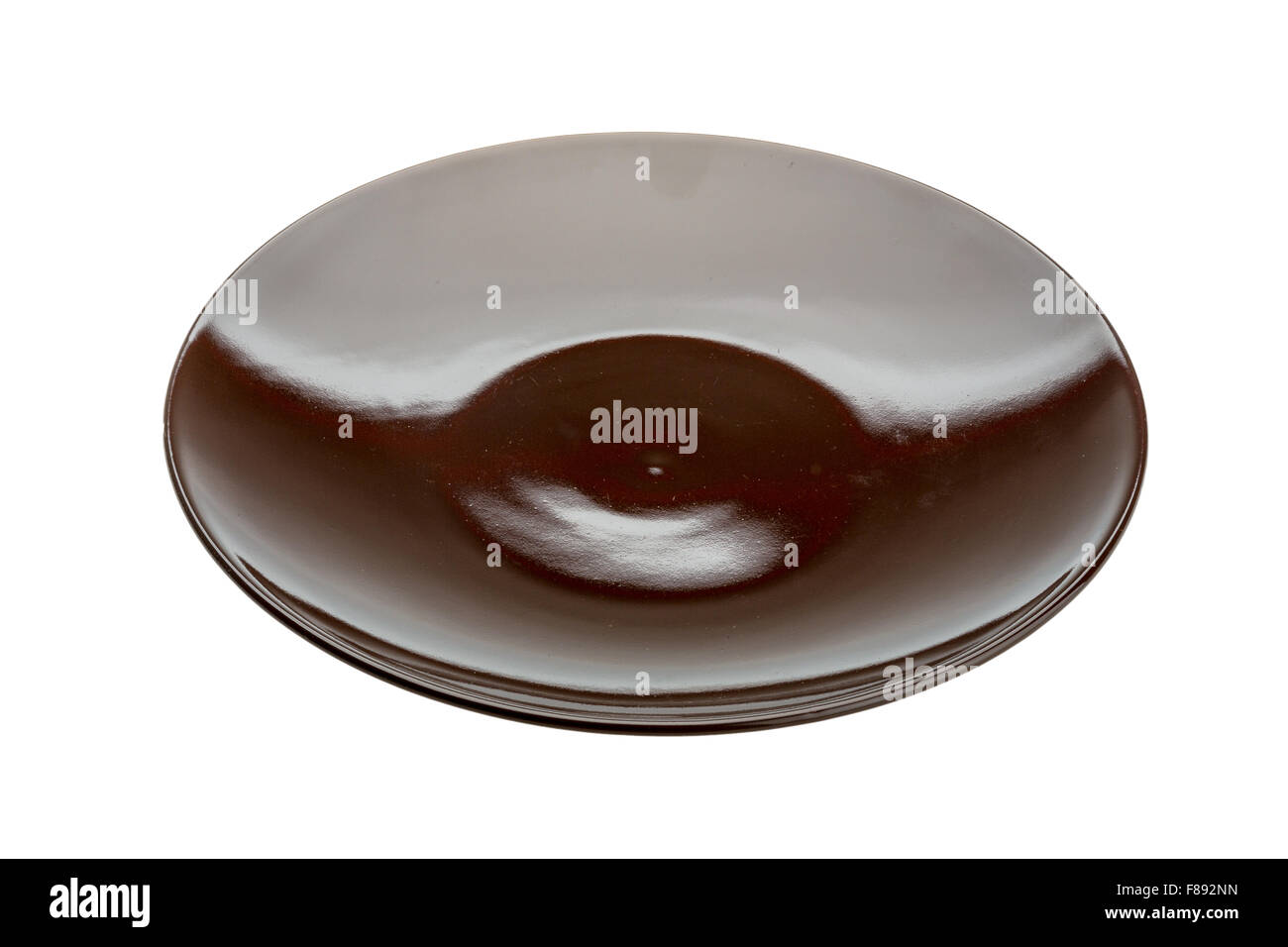 Brown plate isolated on white background Stock Photo - Alamy