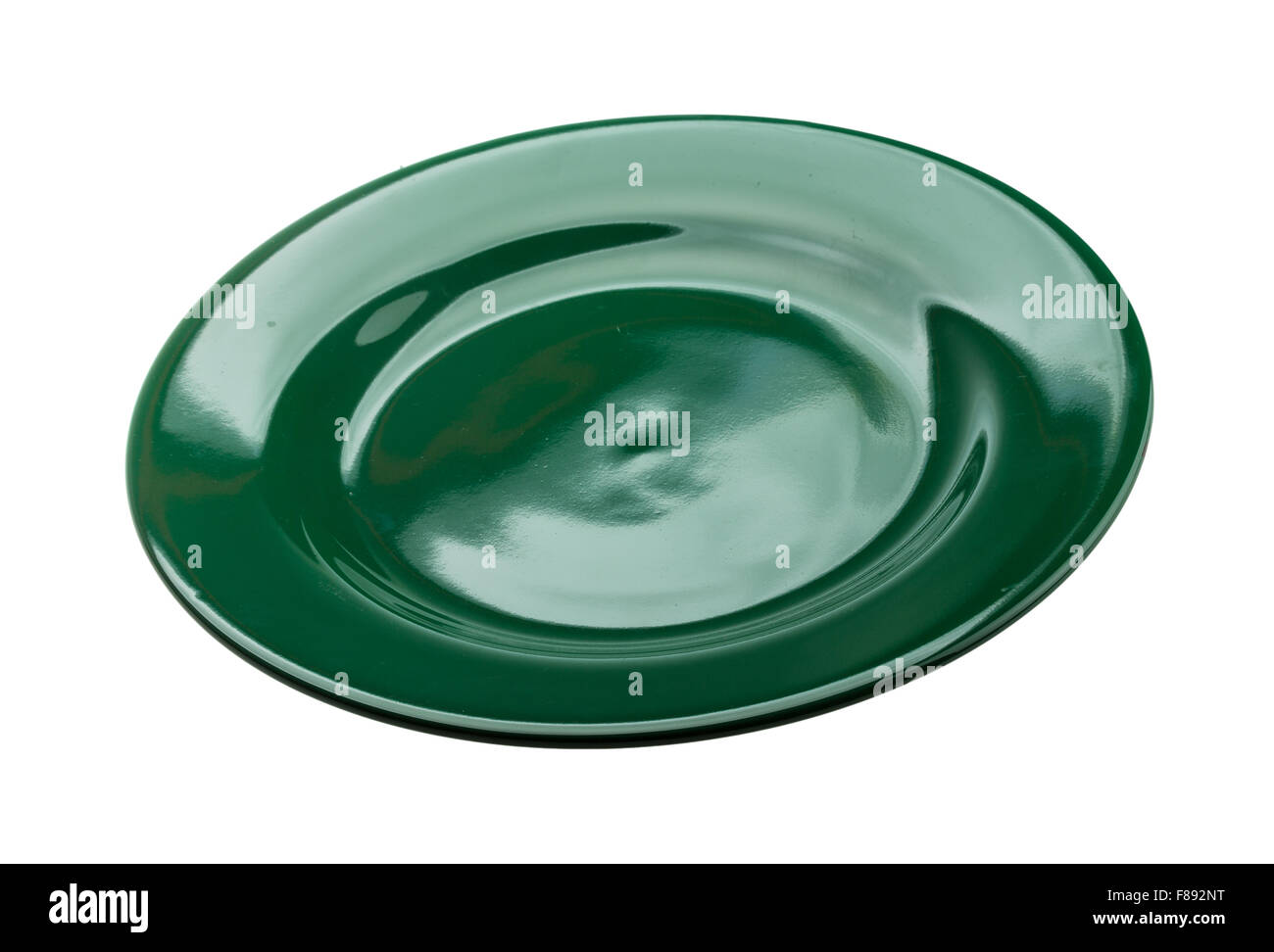 Green plate isolated on white background Stock Photo - Alamy
