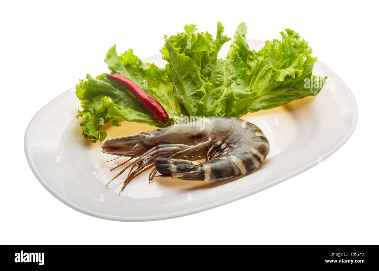 Raw Tiger prawn ready for cooking Stock Photo - Alamy