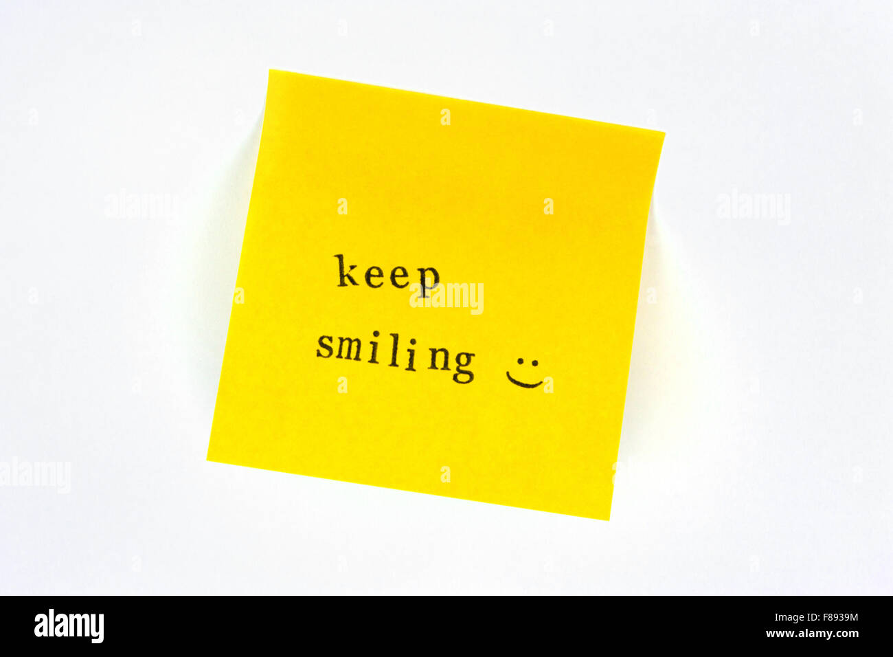 Keep Smiling Post it Stock Photo - Alamy
