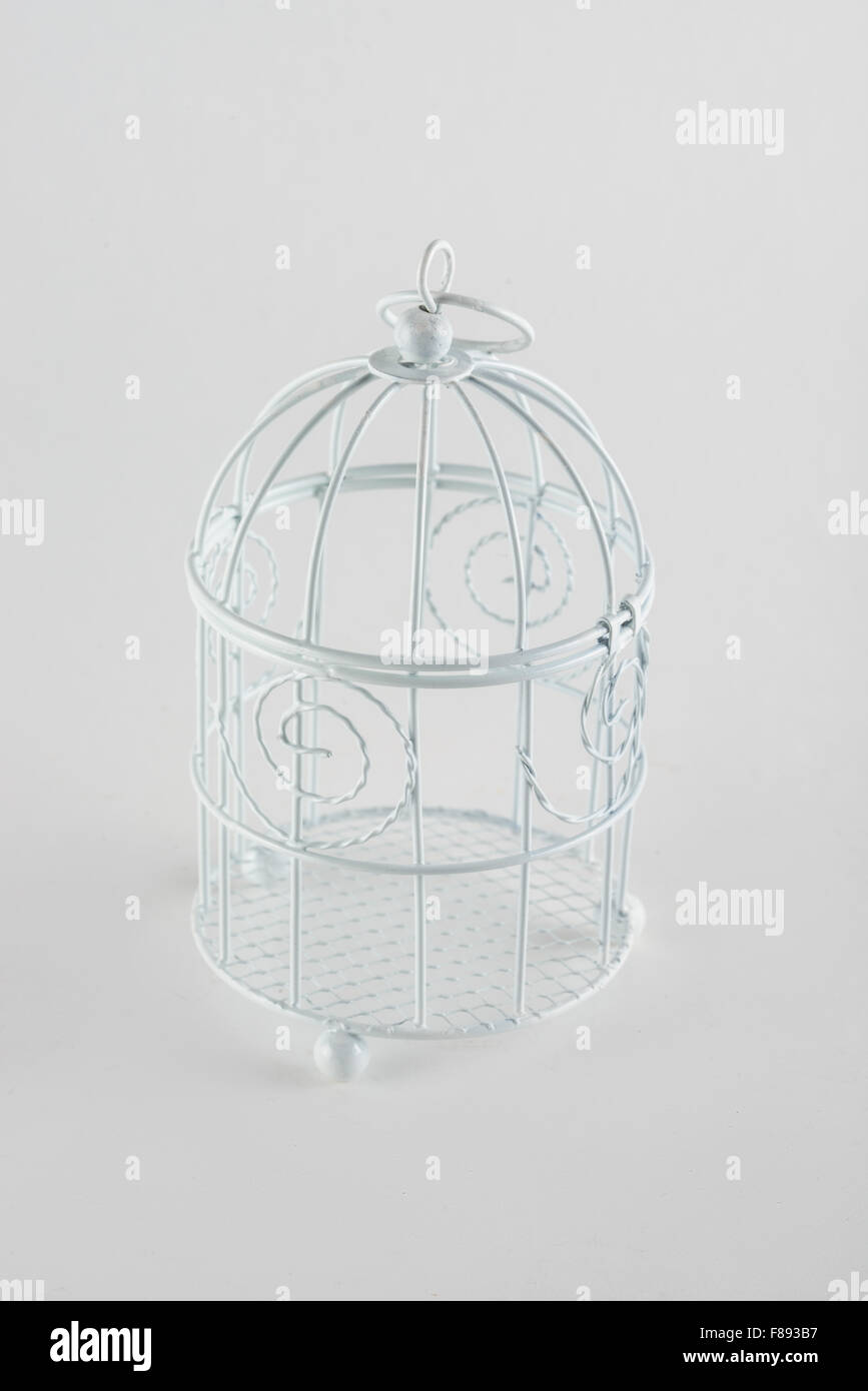 Decorative white cage Stock Photo - Alamy