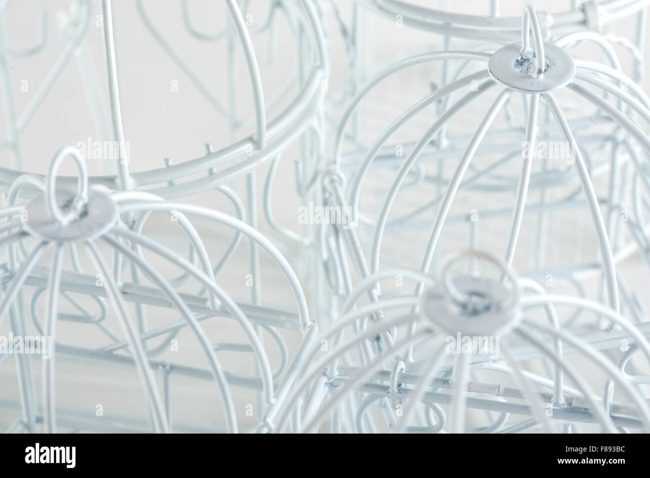 Decorative white cages Stock Photo - Alamy