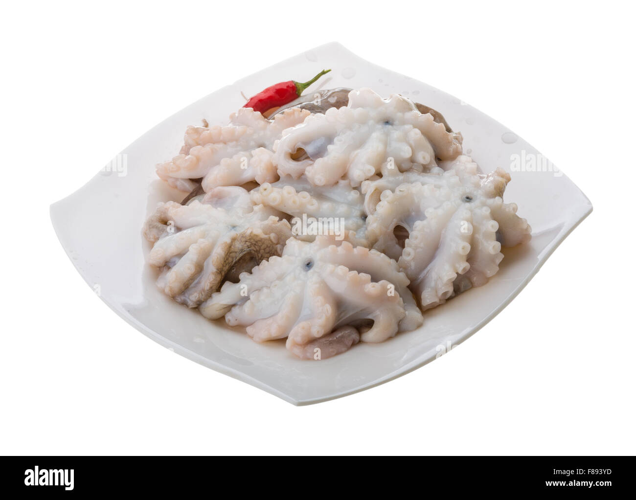 Raw fresh octopus isolated on white Stock Photo - Alamy
