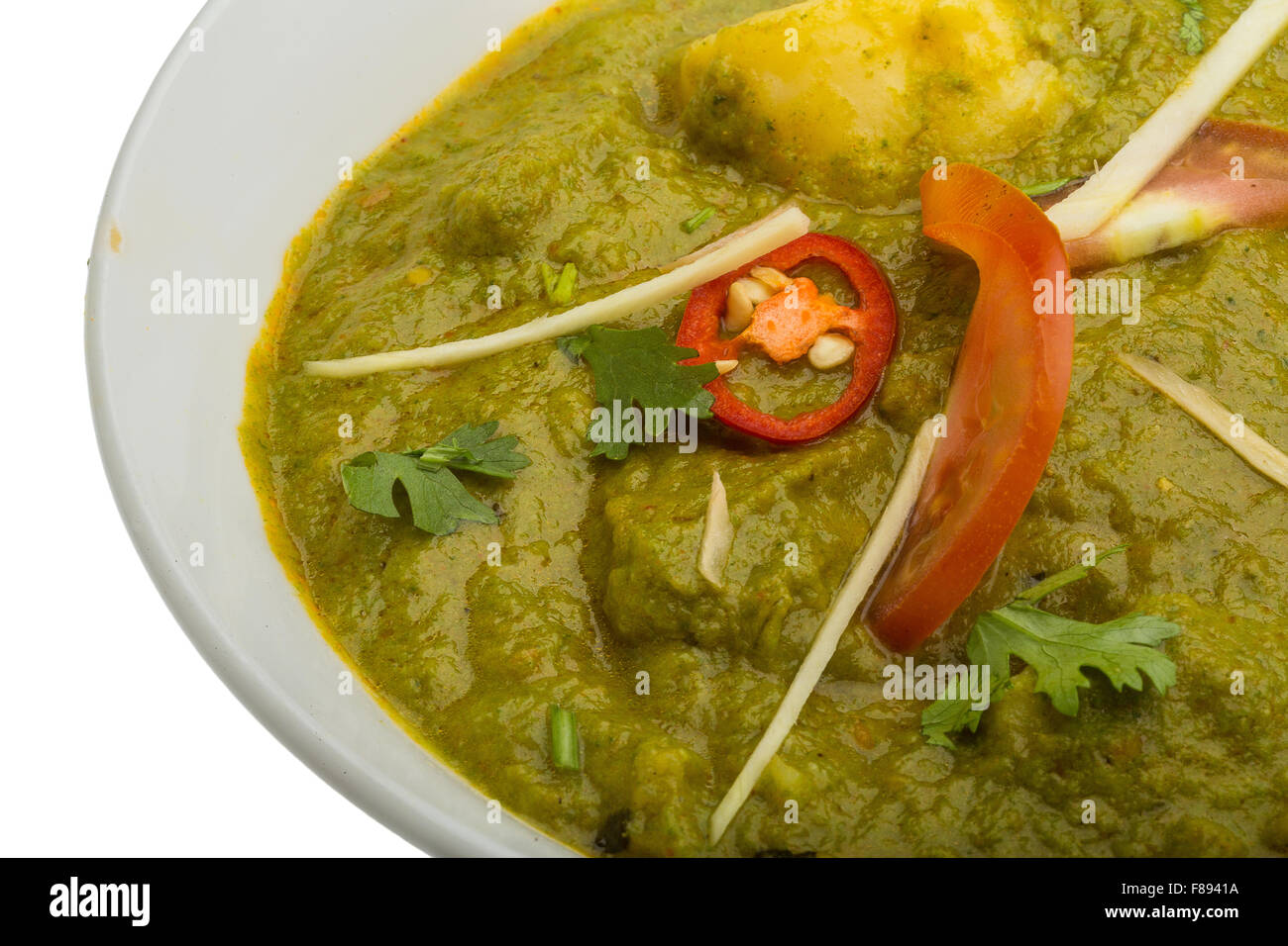 Sag Alu - spinach with potato Indian food Stock Photo - Alamy