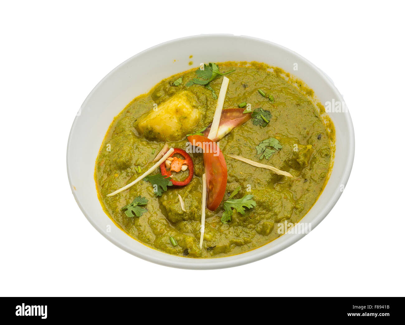 Sag Alu - spinach with potato Indian food Stock Photo - Alamy