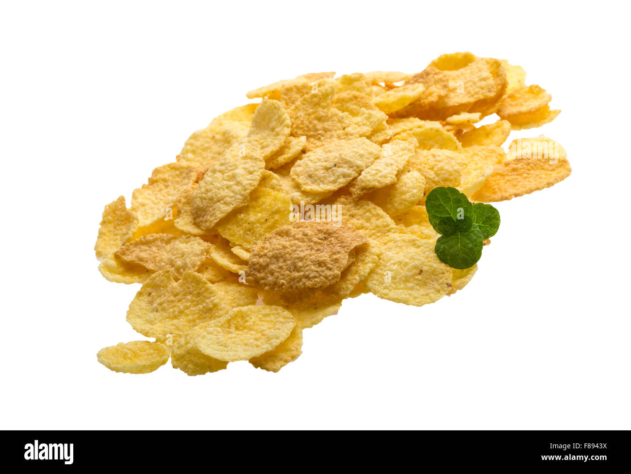 Corn Flakes with mint leaves Stock Photo - Alamy