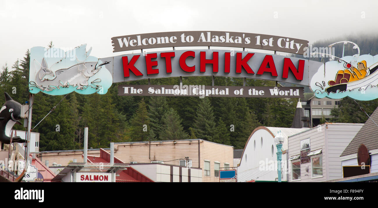 welcome to ketchikan alaska Stock Photo - Alamy