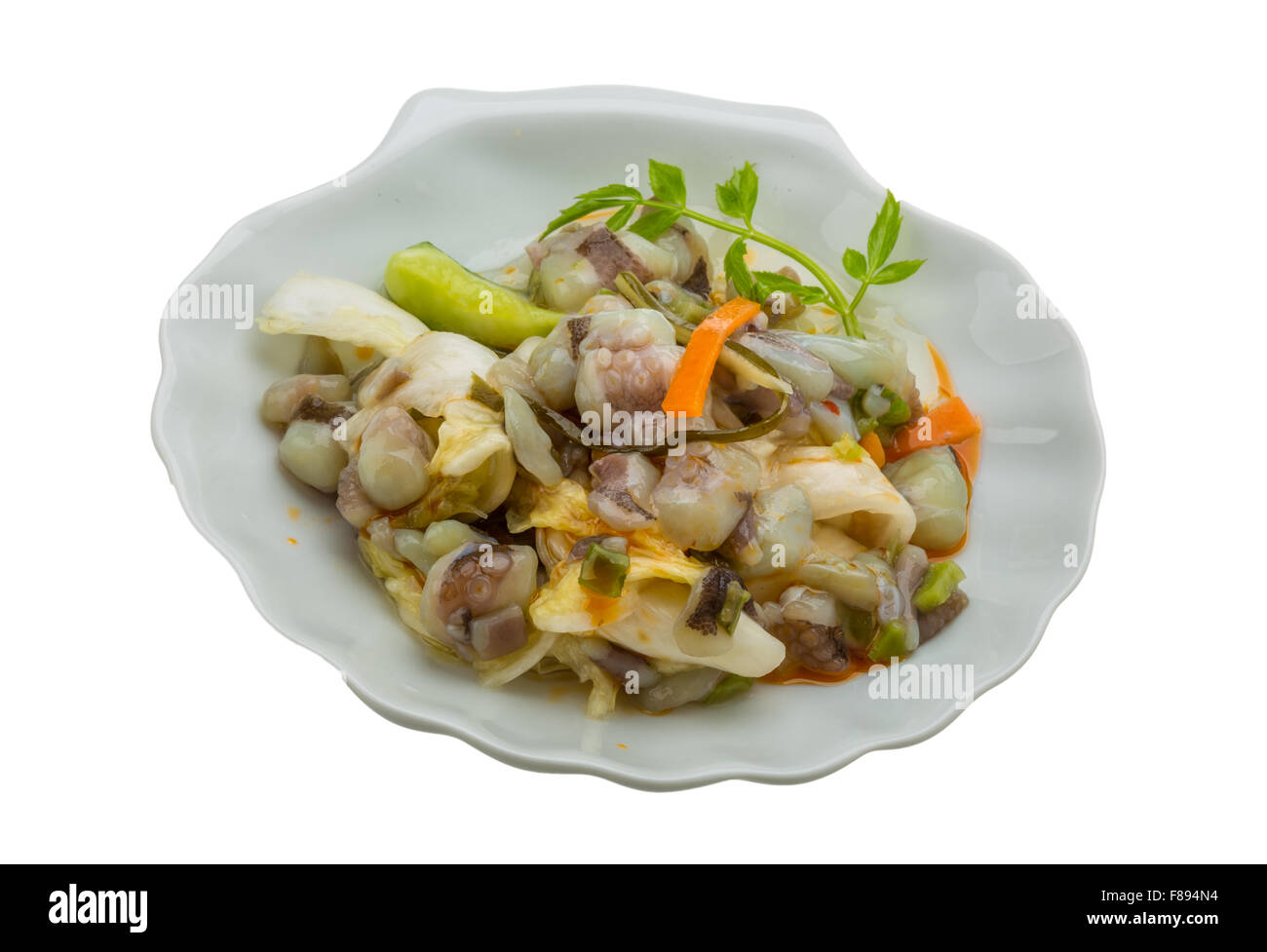 Raw octopus salad - japan tradition food Stock Photo - Alamy