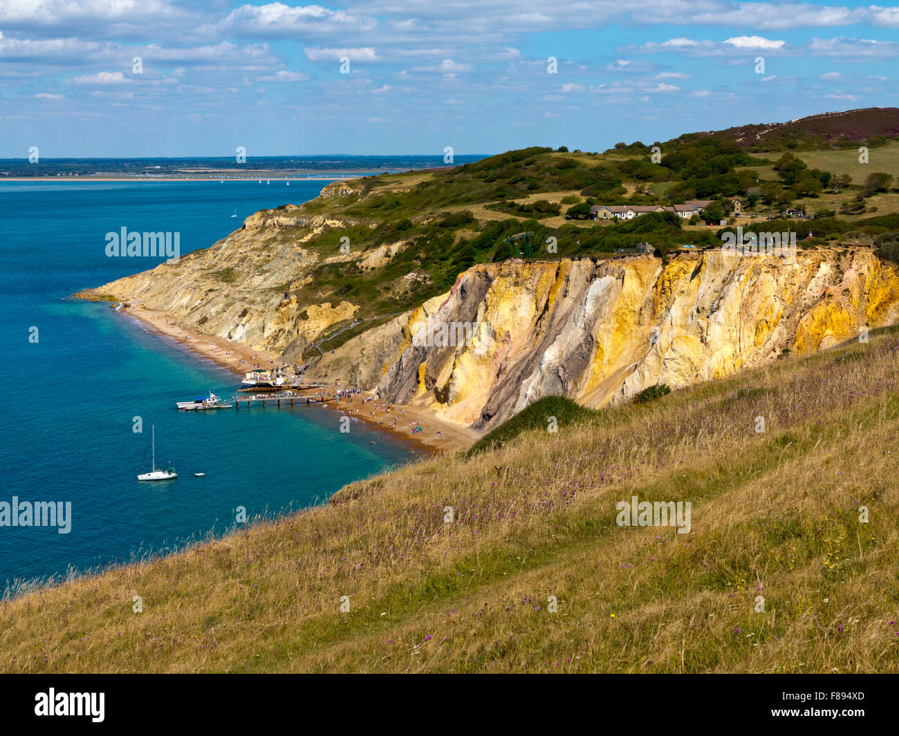 Alum bay coloured sand cliffs hi-res stock photography and images - Alamy