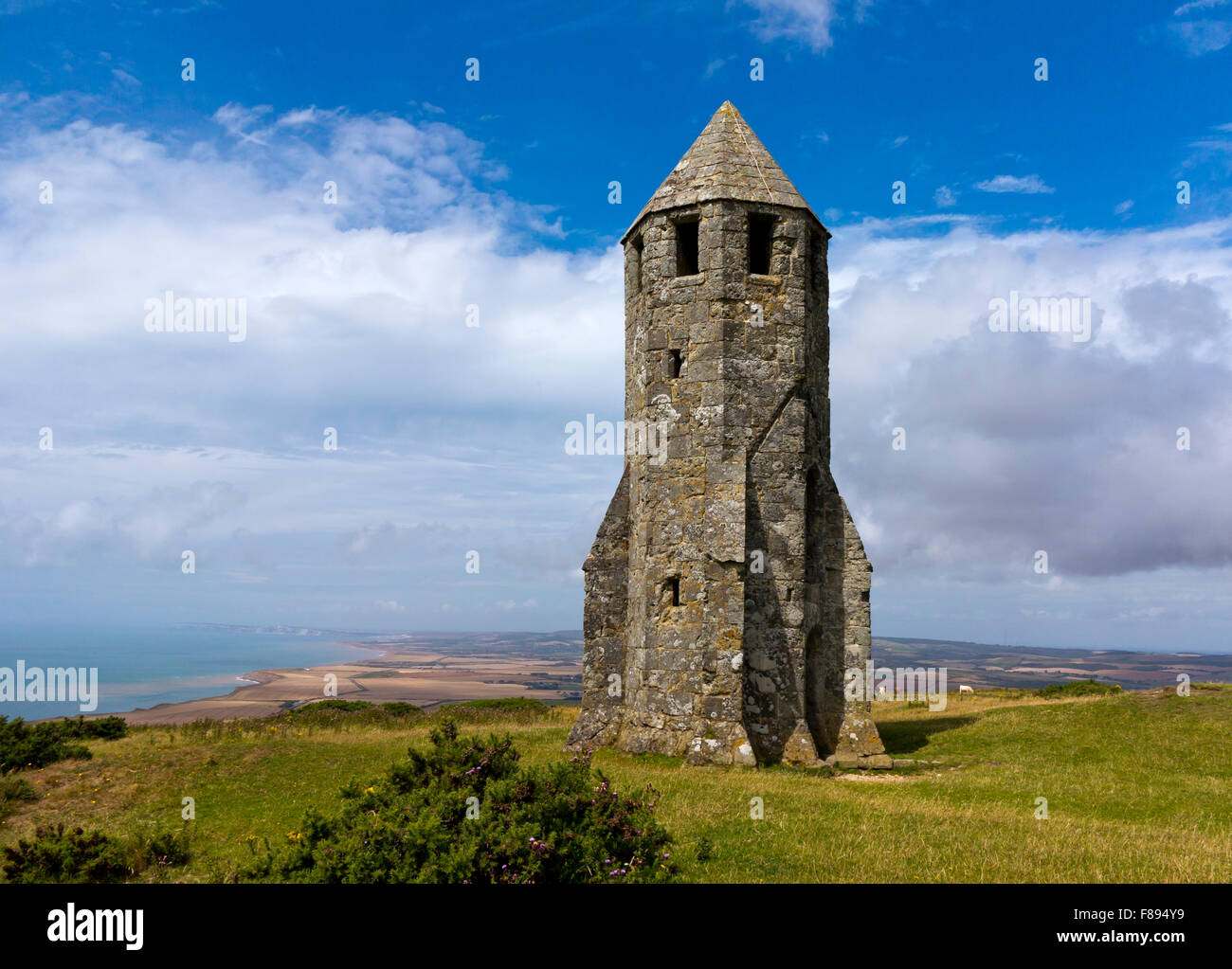 St Catherine's Oratory a medieval lighthouse on St Catherine's Down on ...