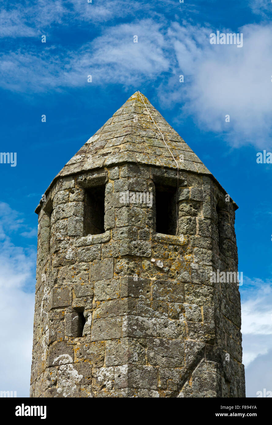 Detail of St Catherine's Oratory a medieval lighthouse on St Catherine ...