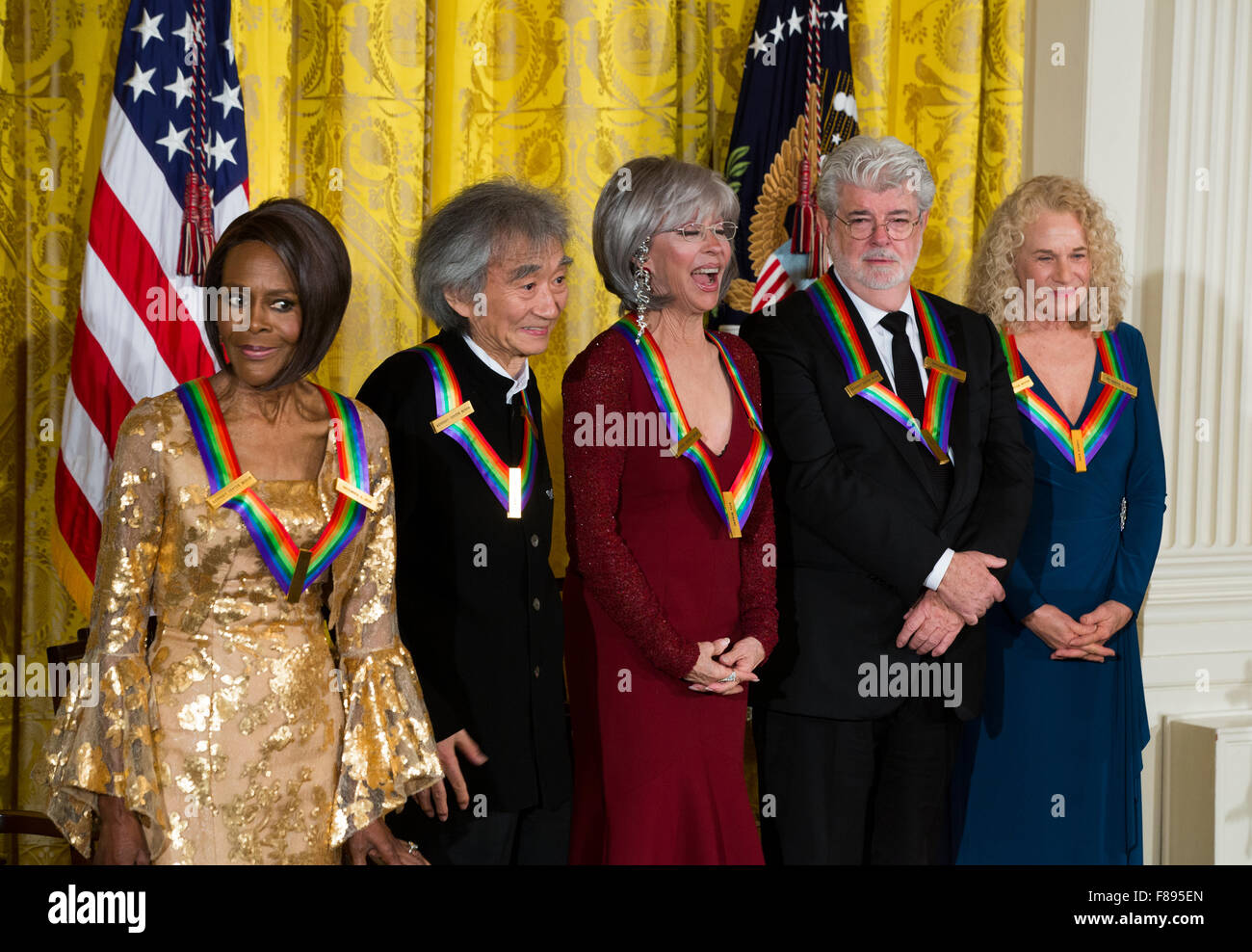 Actress and Broadway star Cicely Tyson (L), conductor Seiji Ozawa (C-L ...