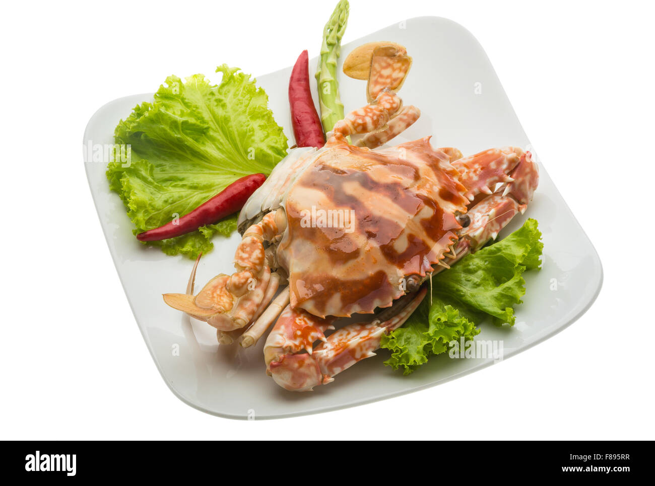 Red crab isolated on white Stock Photo - Alamy