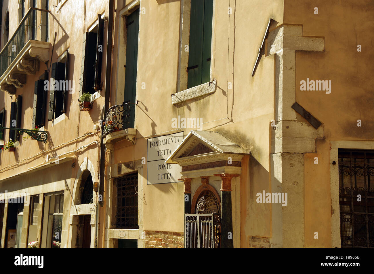 Venice, Italy, painted house catching morning sun Stock Photo - Alamy