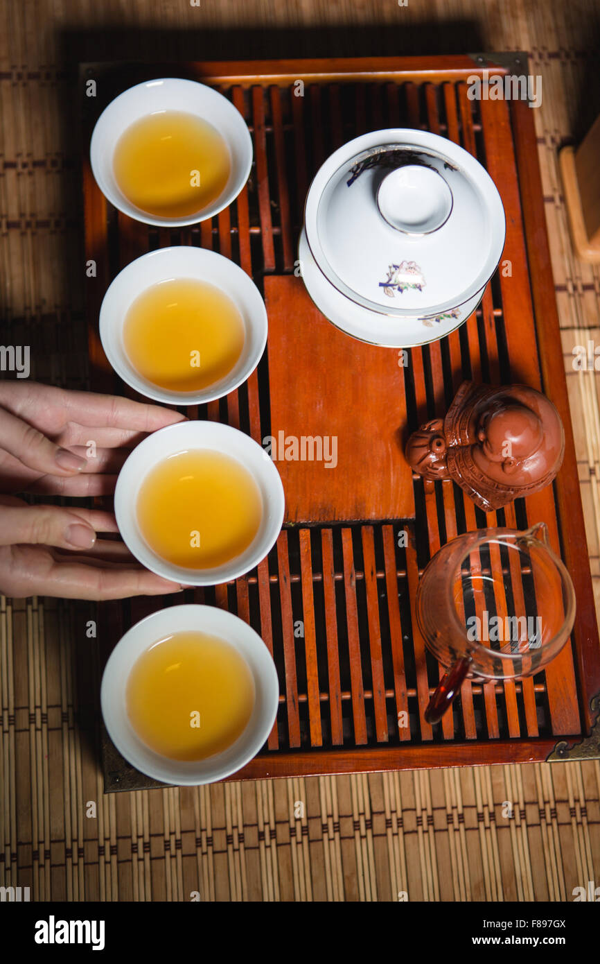 Closeup portrait of a tea ceremony Stock Photo - Alamy