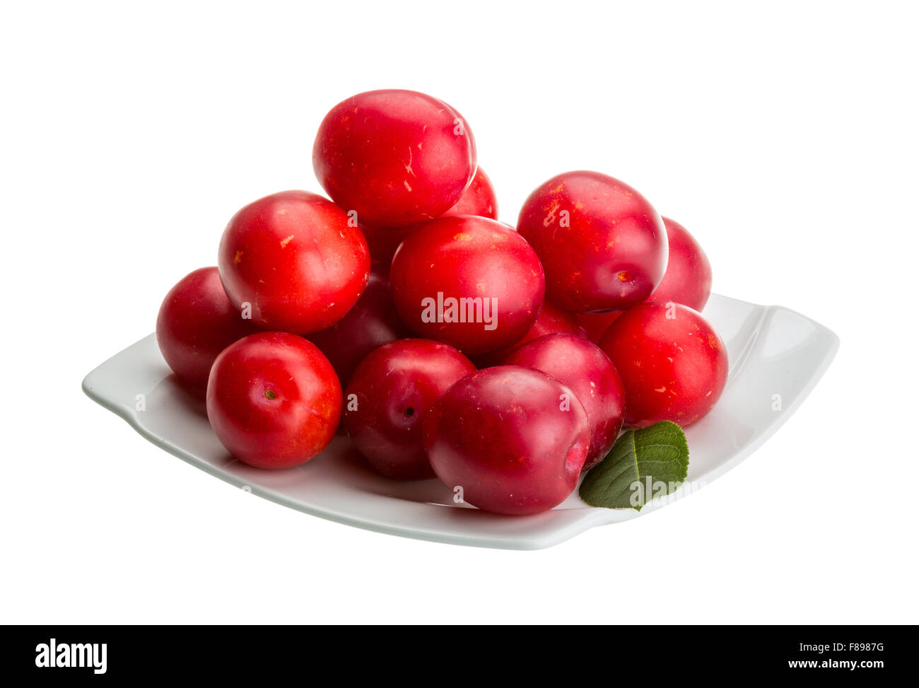 Damson plum isolated on white background Stock Photo - Alamy
