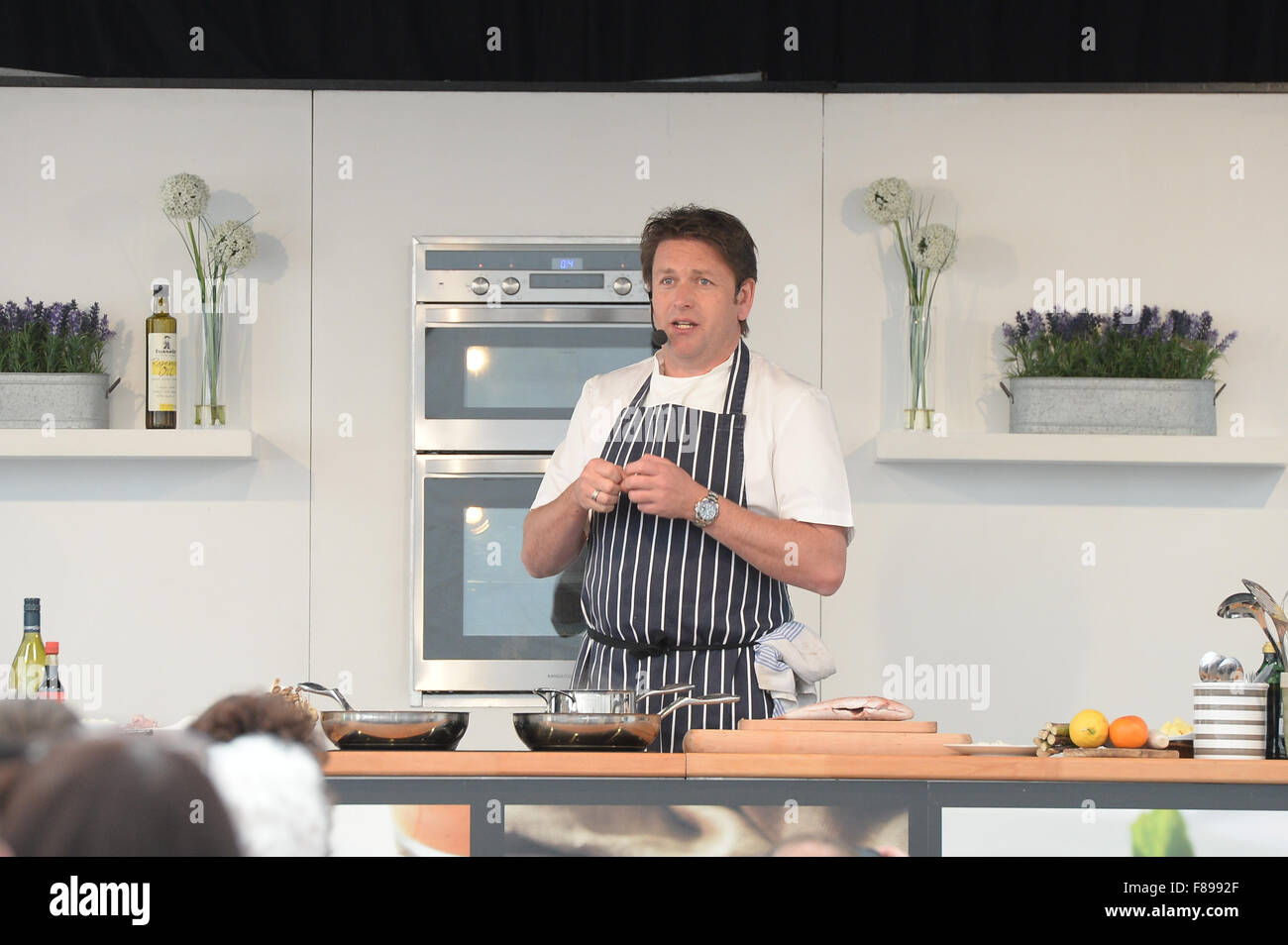 TV celebrity chef James Martin giving cookery demonstration at Media ...