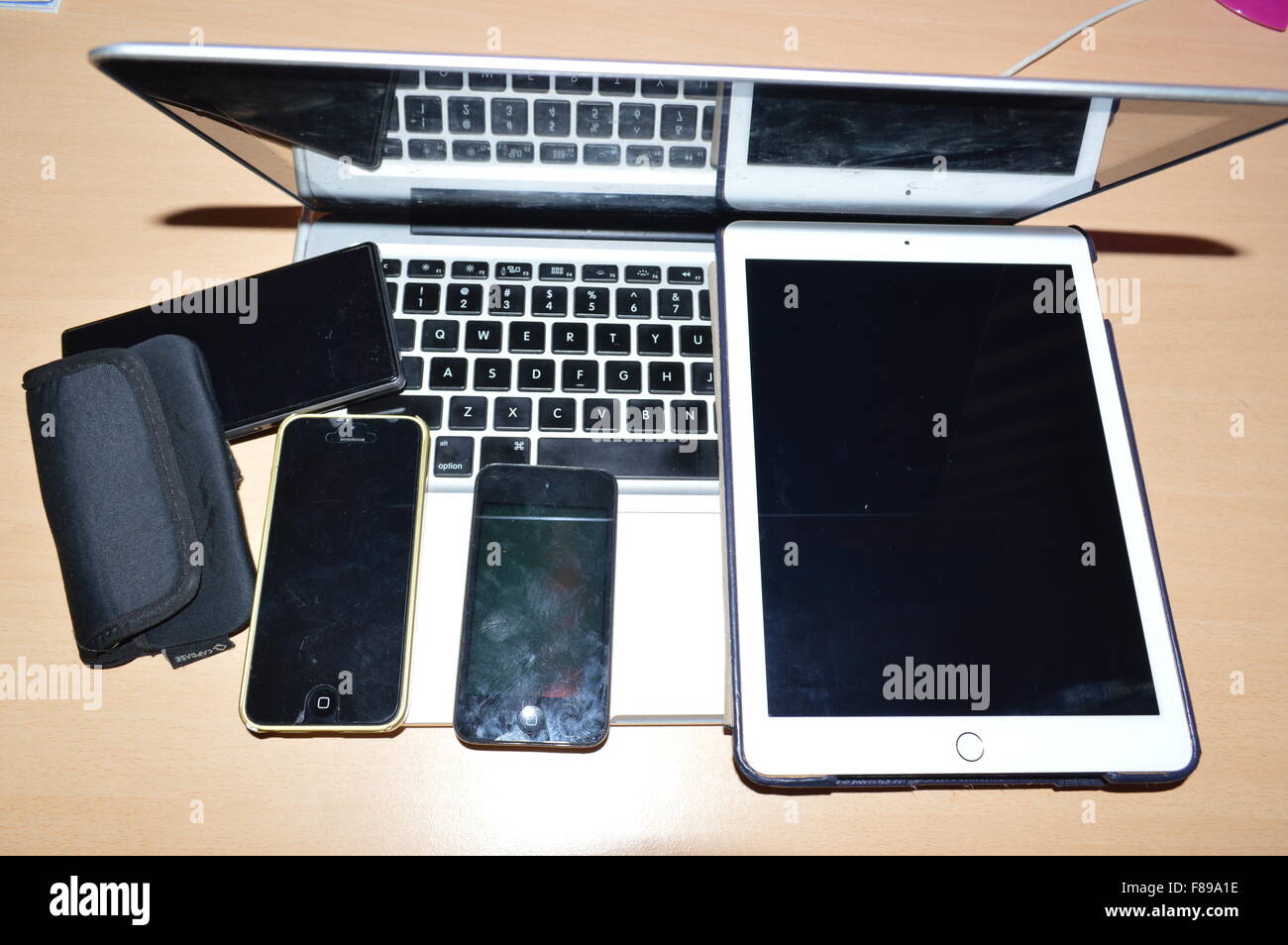 electronic devices, leptop, phone, ipod, tablet, study table, table ...