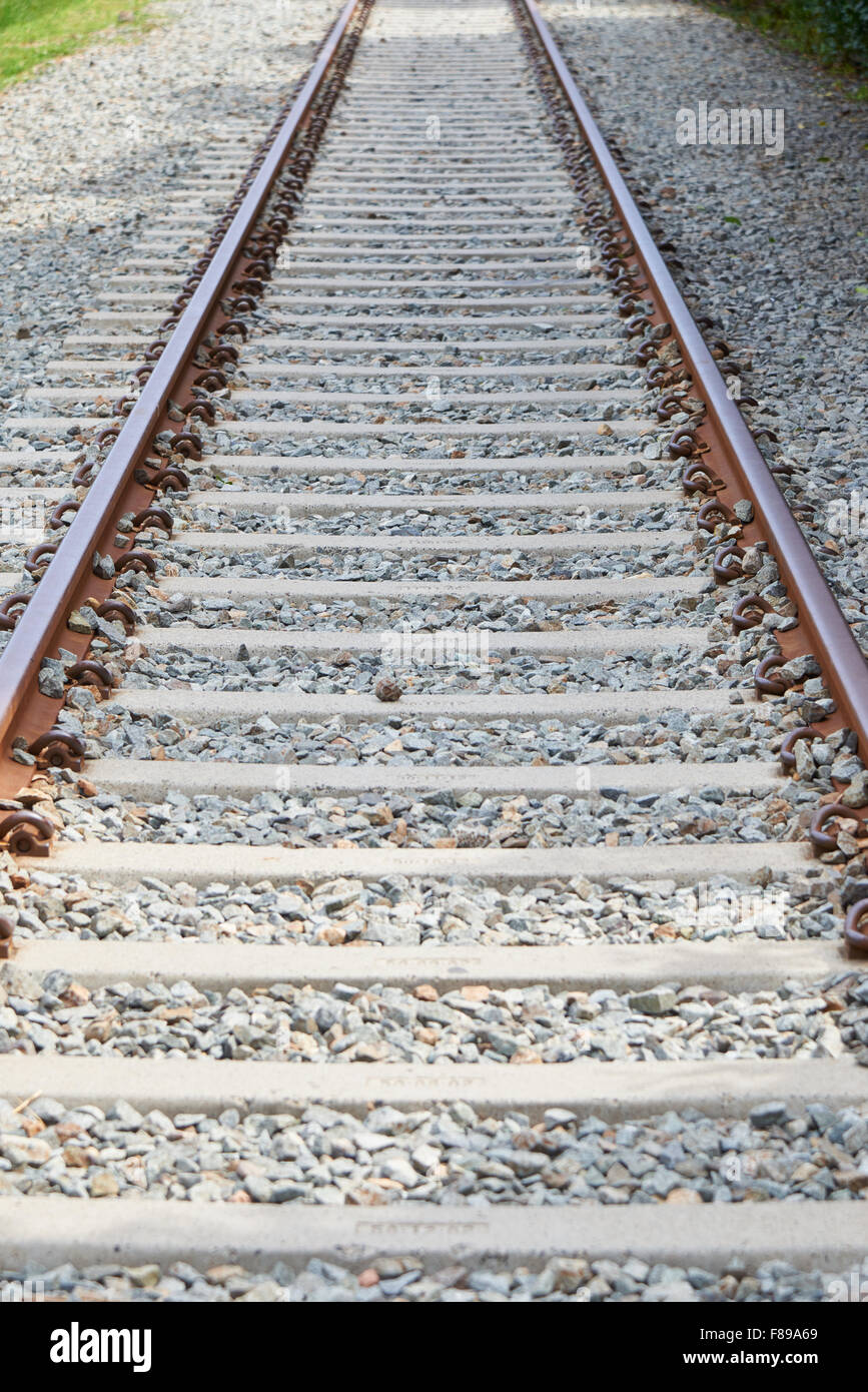 old rusty railroad in Busan, Korea. The train tracks between Haeundae ...