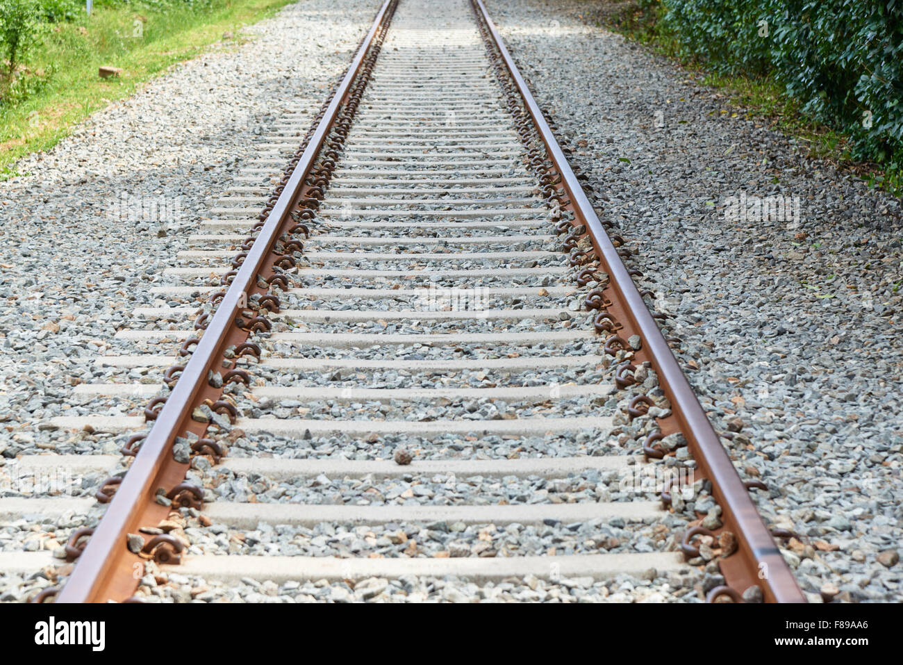 old rusty railroad in Busan, Korea. The train tracks between Haeundae ...
