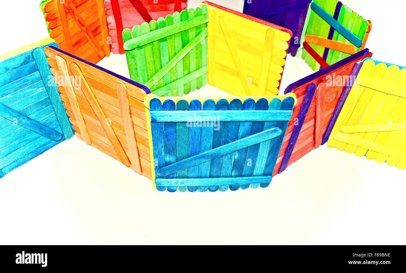 wooden stick made handcraft photo frame Stock Photo - Alamy