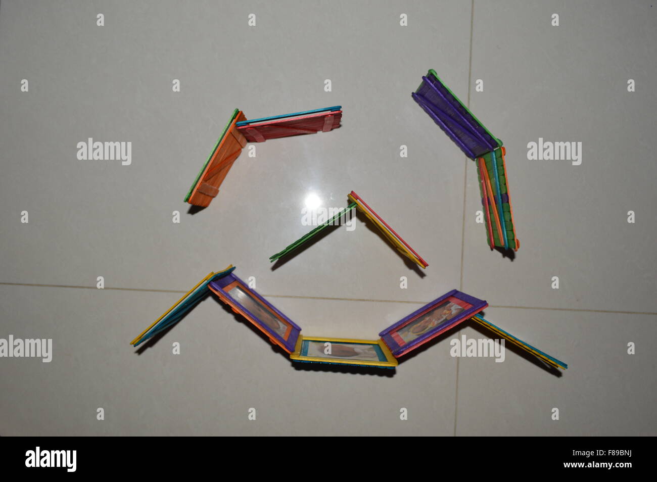wooden stick made handcraft photo frame Stock Photo - Alamy