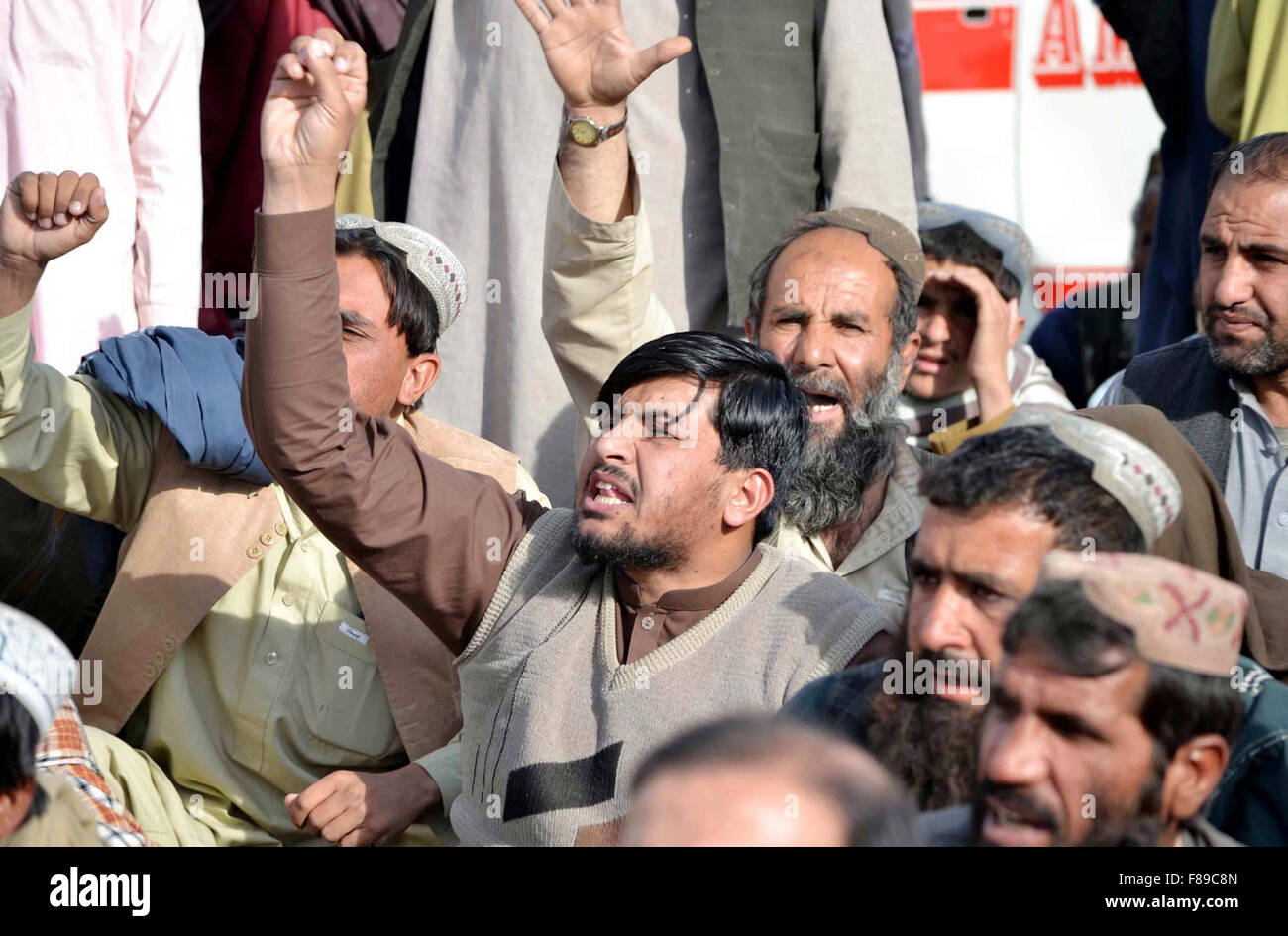 Chaman, Pakistan. 07th Dec, 2015. Family members of Levies Force ...