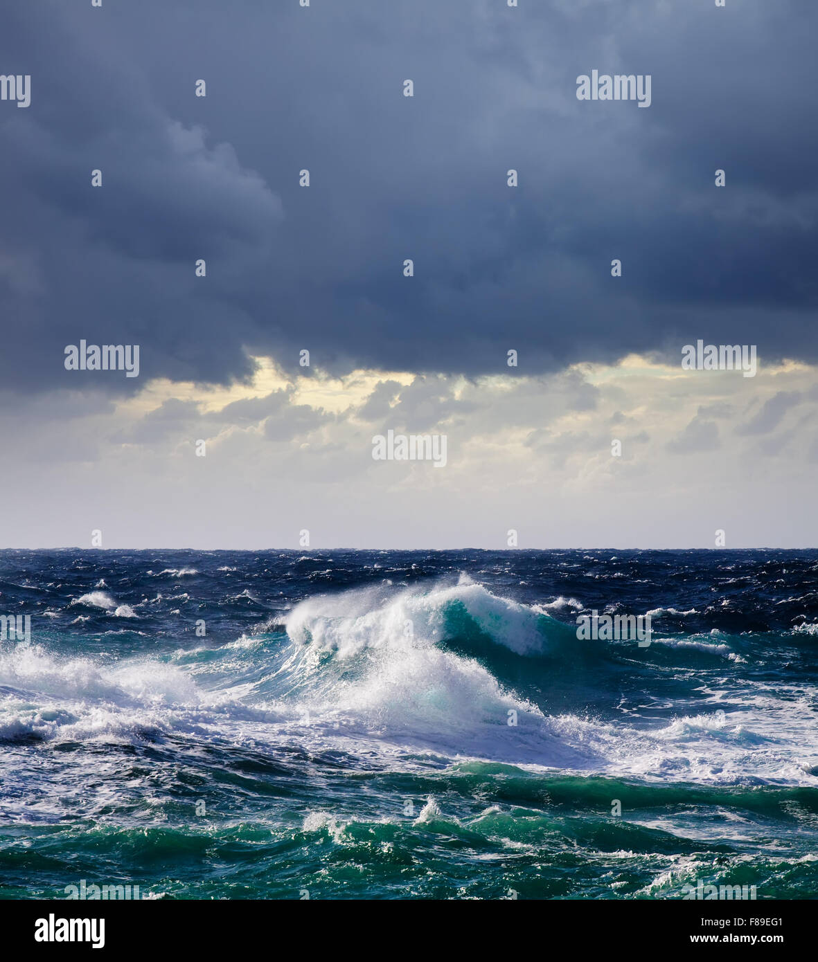 High sea wave during storm at Mediterranean area Stock Photo - Alamy