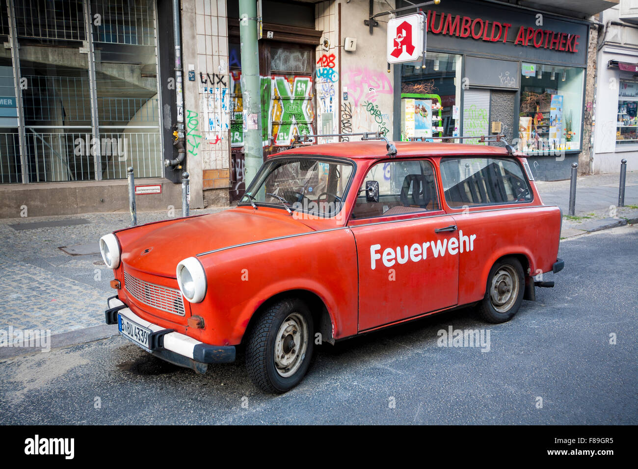Red Trabant, Berlin, Germany Stock Photo - Alamy