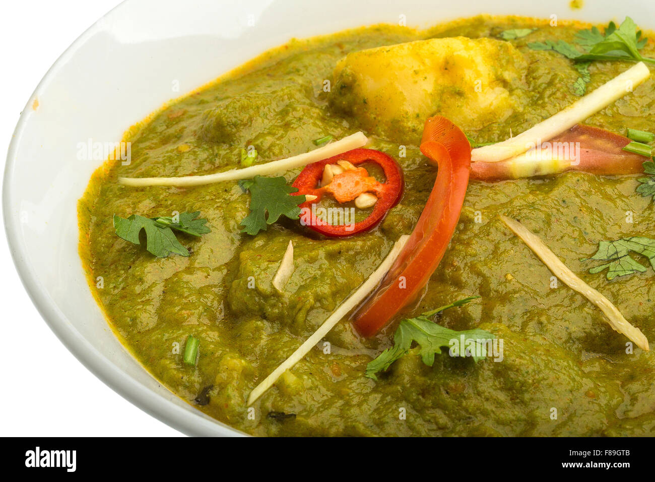 Sag Alu - spinach with potato Indian food Stock Photo - Alamy