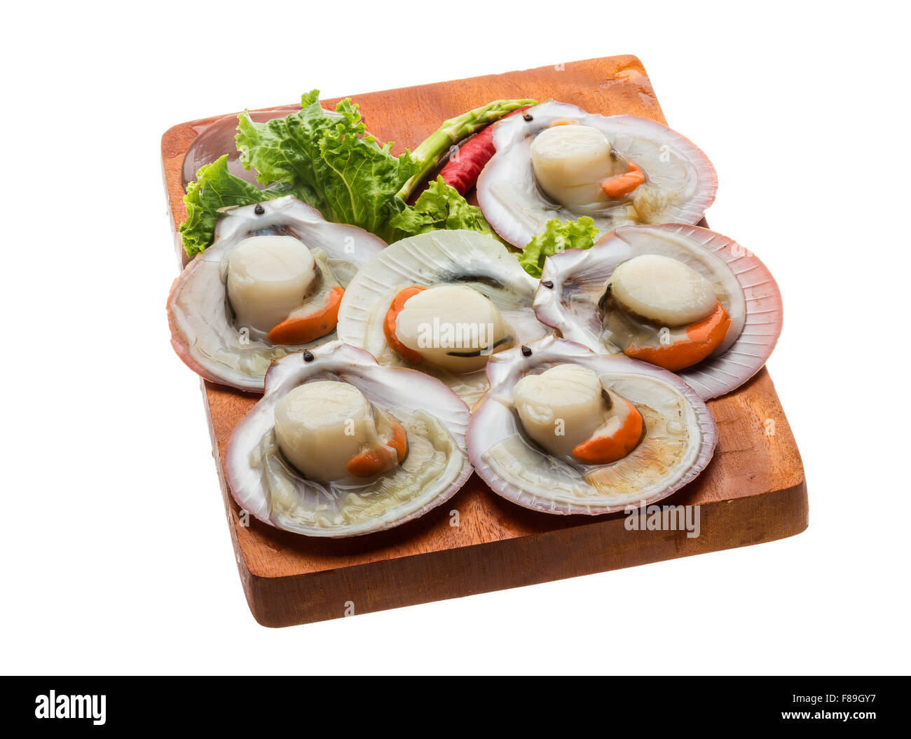 Raw fresh scallop ready for cooking Stock Photo - Alamy
