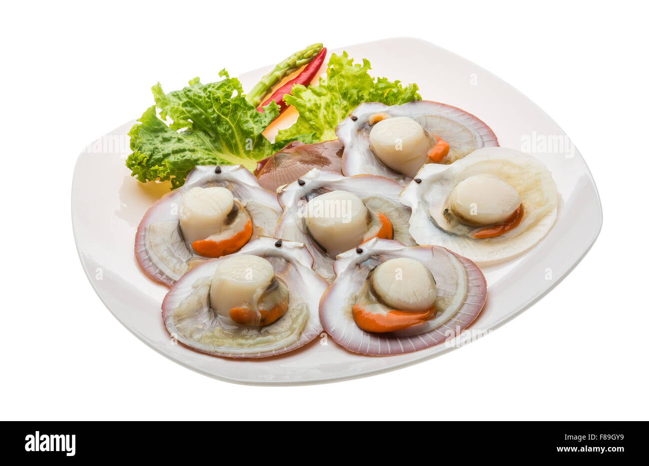 Raw fresh scallop ready for cooking Stock Photo - Alamy