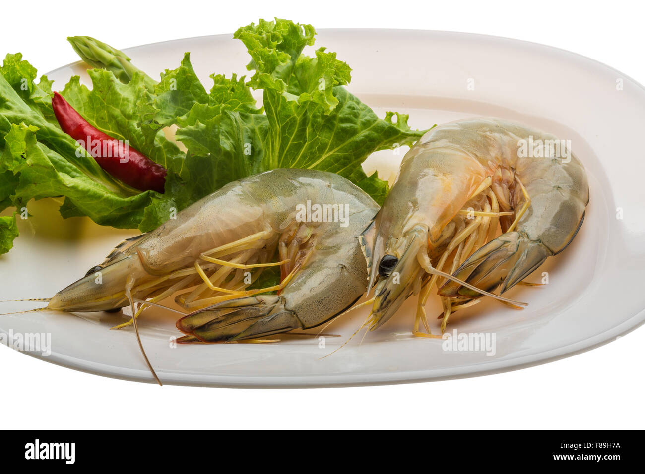 Raw Tiger prawn ready for cooking Stock Photo - Alamy